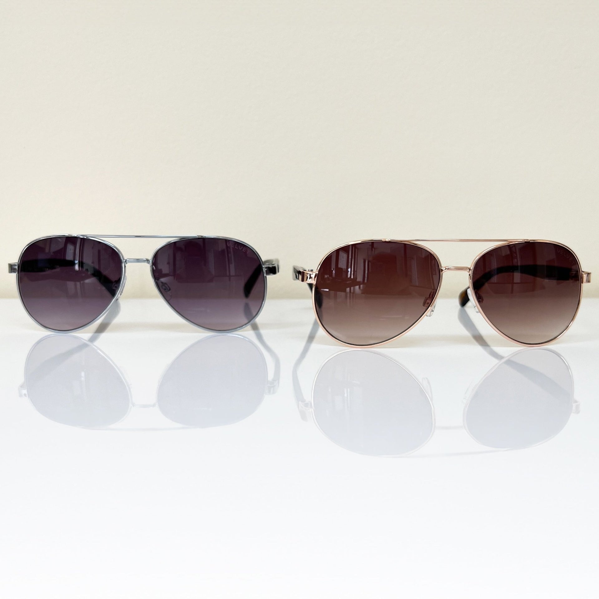 Velvet Eyewear® Classic Aviator Sun Set | 2 Timeless Aviators + Deluxe Case